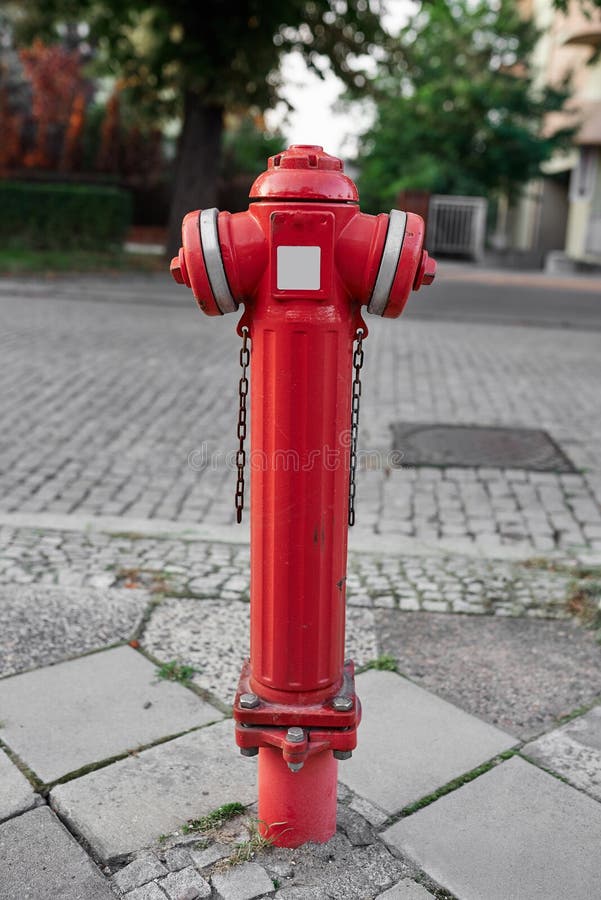 Red Fire Hydrant on a City Street Stock Photo - Image of city, bolt ...