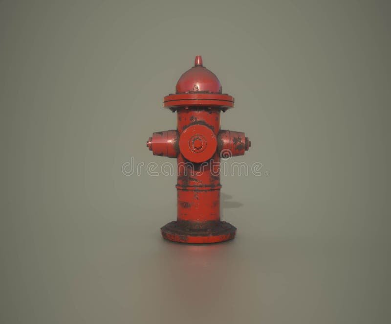 Red Fire Hydrant Front 3D Render Stock Photo - Image of fireman ...
