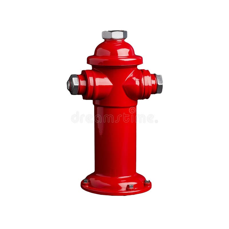 Red Fire Hydrant with Glossy Finish on Transparent Background Stock ...
