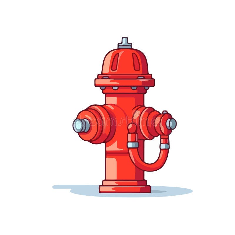 Red Fire Hydrant Isolated Vector Illustration Element for Firefighter ...