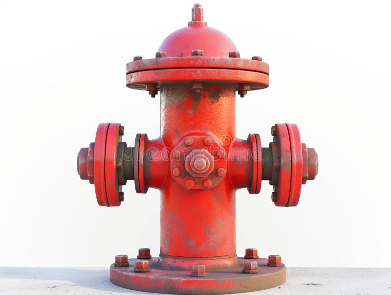 Red Fire Hydrant Isolated on White Background Stock Photo - Image of ...