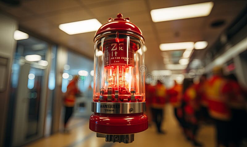 Red Fire Hydrant with a Red Light Stock Photo - Image of alert ...