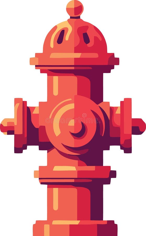 Red fire hydrant object stock vector. Illustration of white - 275404967