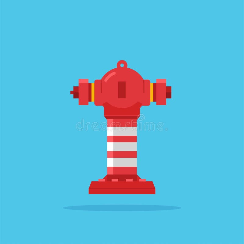 Red Fire Hydrant Pillar Icon. Fire Extinguisher Equipment Illustration ...