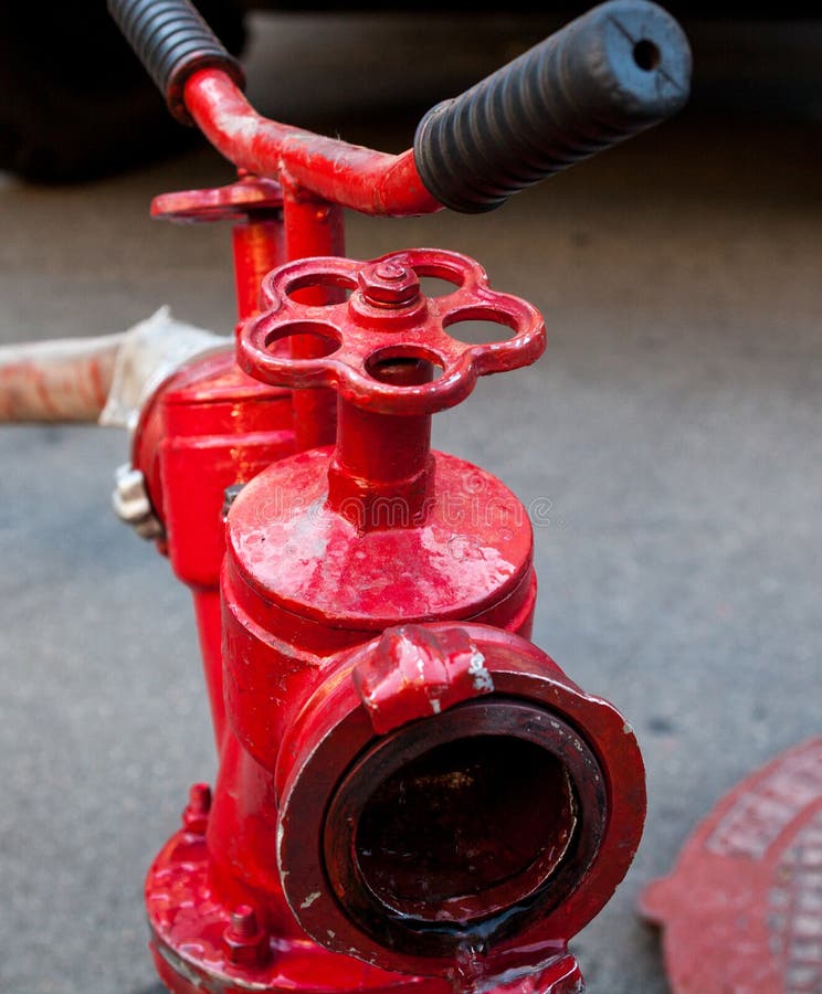 Hose Coupling on the Fire Hydrant Stock Image - Image of metal ...
