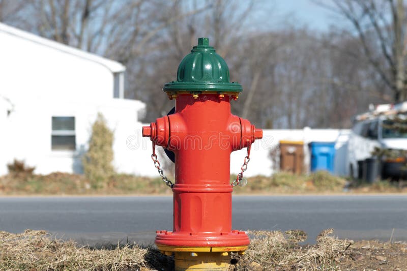 Red Fire Hydrant Security Plug Color Outdoor Stock Image - Image of ...