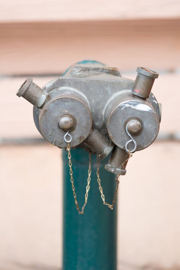 Red Fire Hydrant Water Pipe with a Chain Stock Image - Image of ...