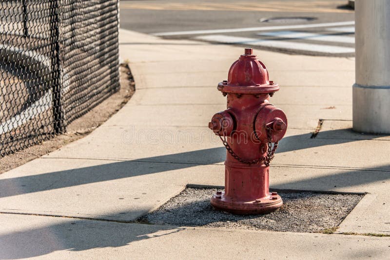 A Red Fire Hydrant on a Sidewalk in Boston Massachusetts USA in a City ...