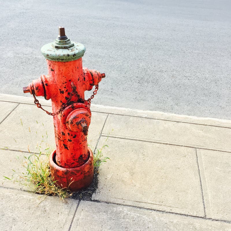 Red Fire Hydrant on Urban Street Stock Photo - Image of hydrant, paint ...