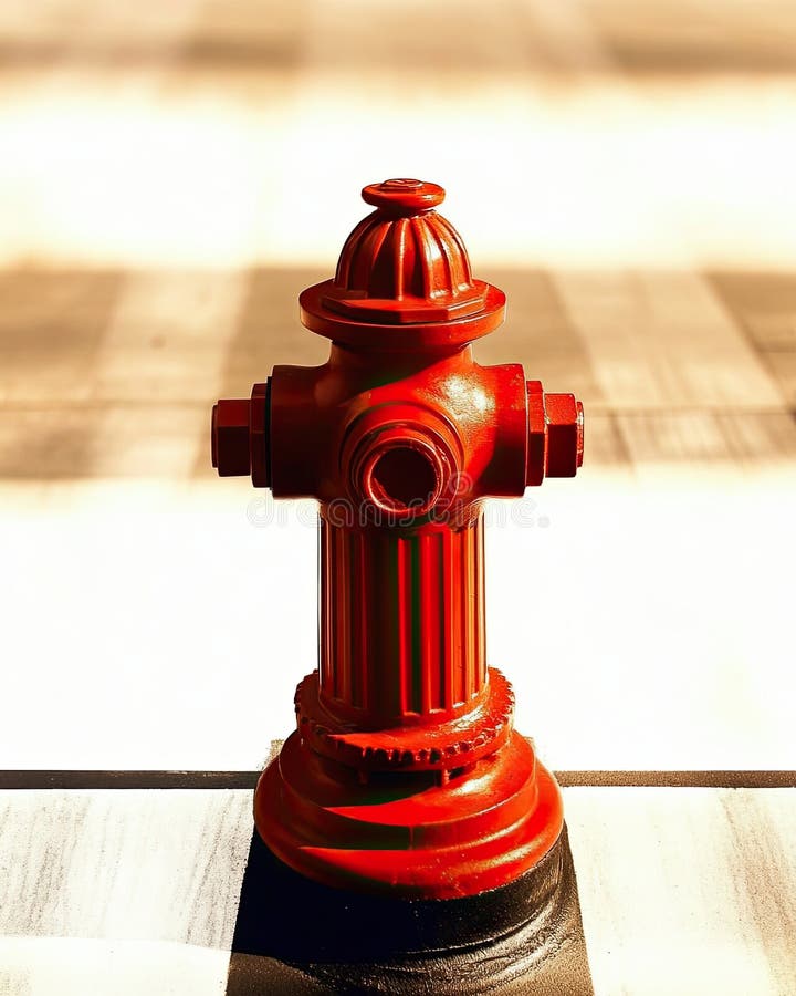 Red Fire Hydrant Silhouette on a Light Beige Backdrop with a Minimalist ...