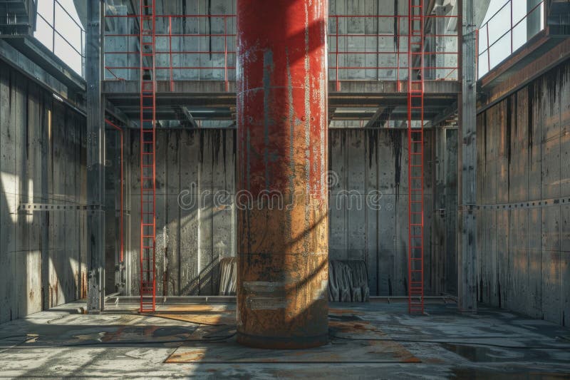A Red Fire Hydrant Sitting Inside of a Building. Suitable for Fire ...