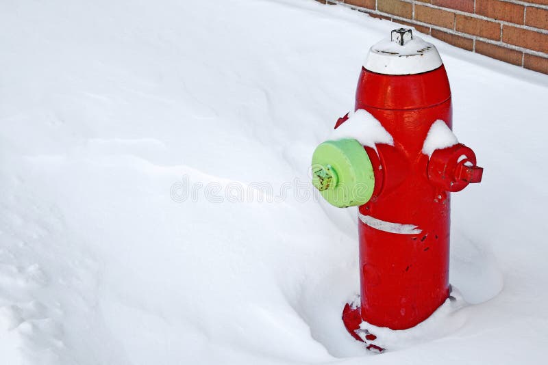 Red Fire Hydrant in the Snow Stock Image - Image of covered, protection ...