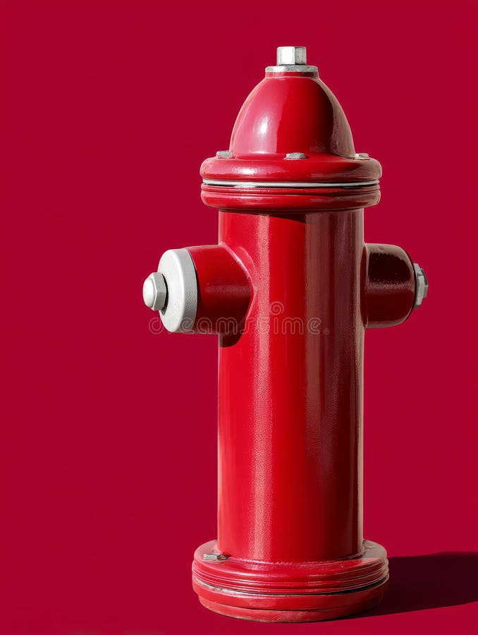 Red Fire Hydrant on a Solid Red Background. Stock Image - Image of icon ...