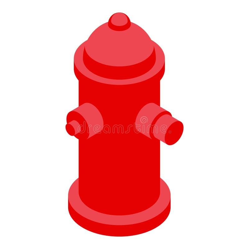 Red Fire Hydrant Standing Guard in Isometric View Stock Illustration ...