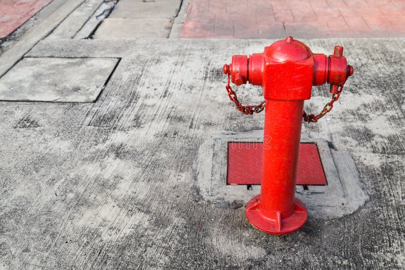 Red Fire Hydrant at Strategic Residential Ready for Emergency Stock ...