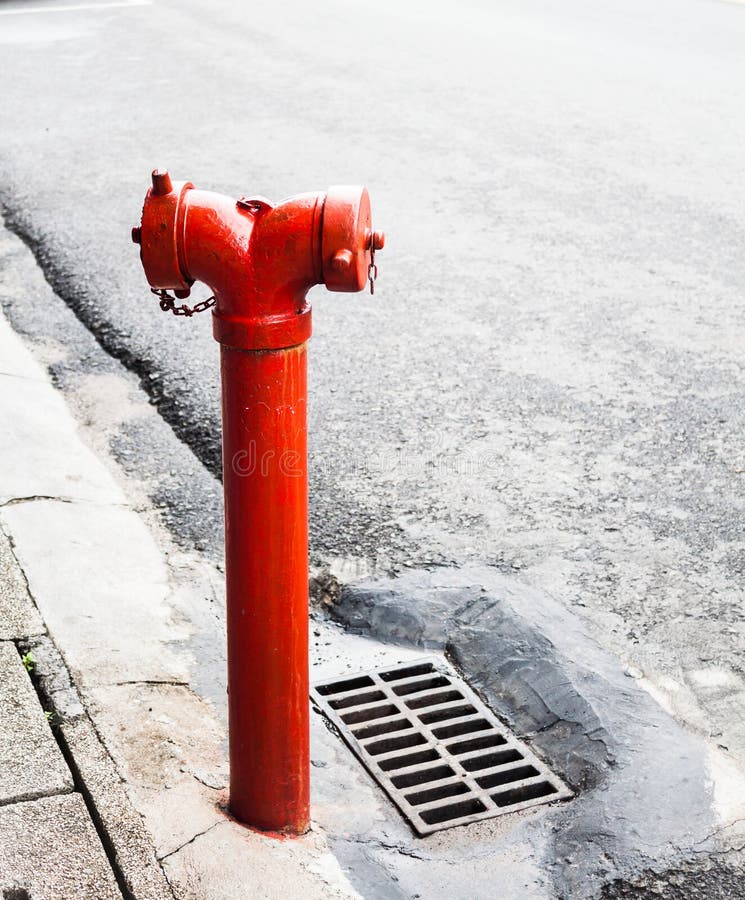 Red Fire Hydrant on the Street Stock Image - Image of fireman, pump ...