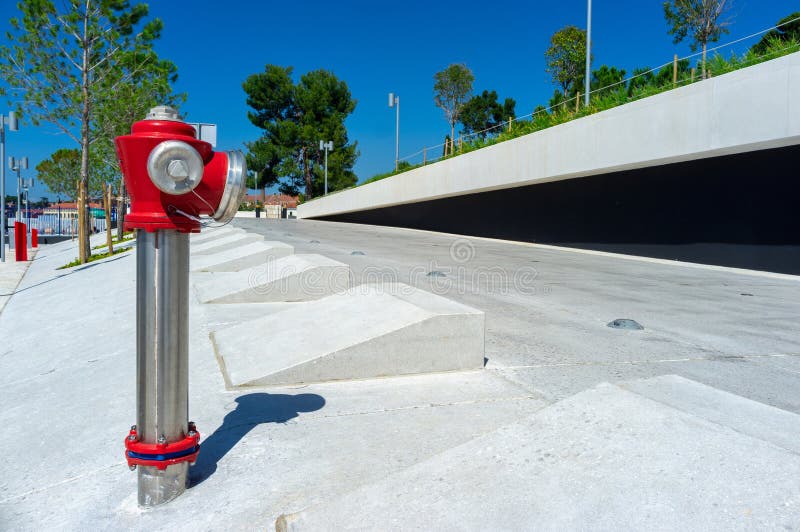 Red Fire Hydrant in the Street Stock Photo - Image of fighting, fire ...