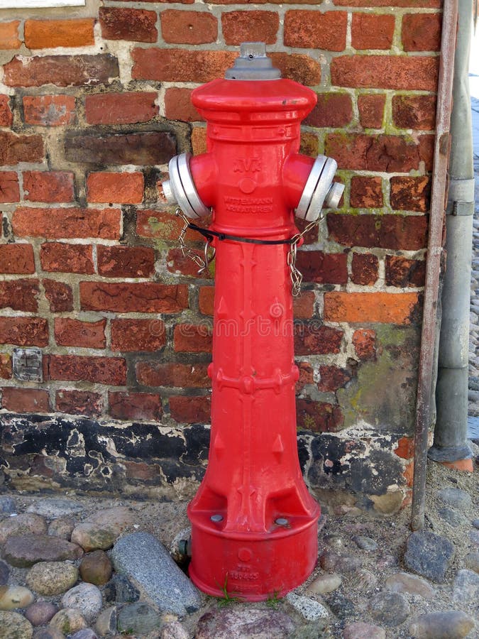 Red Fire Hydrant on Street in Old Market Town Stock Photo - Image of ...