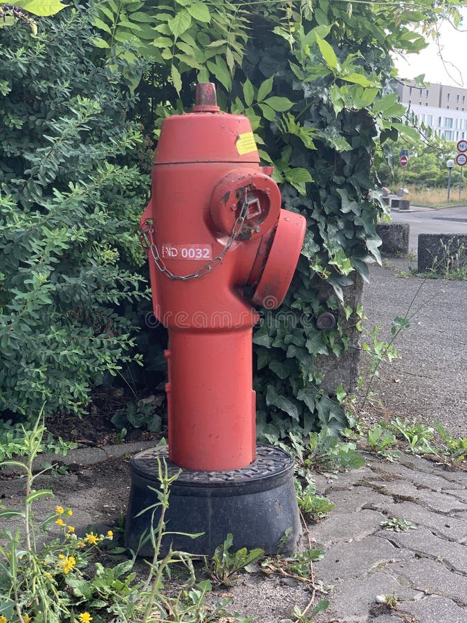 Red Fire Hydrant on the Streets of the French City of Strasbourg Stock ...