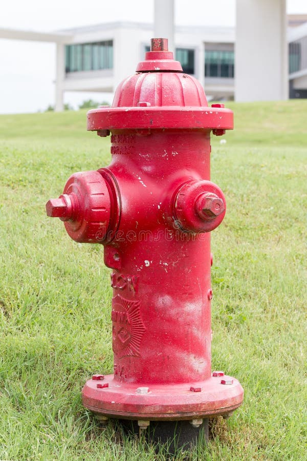 Red fire hydrant stock photo. Image of dirty, grass, color - 76632998