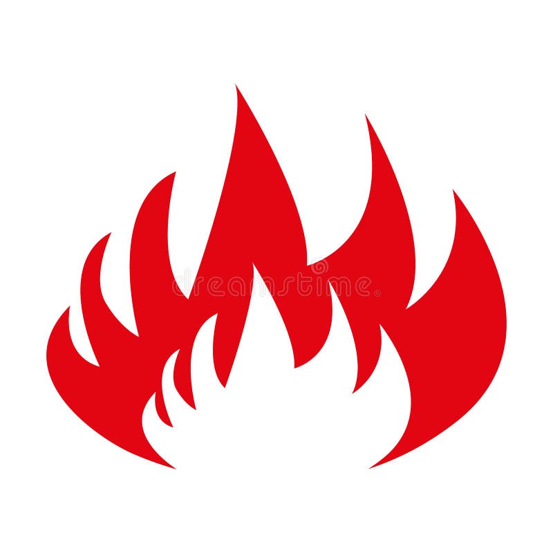 Set Red Fire Flaming Abstract Vector Icon Isolated On The Blank ...