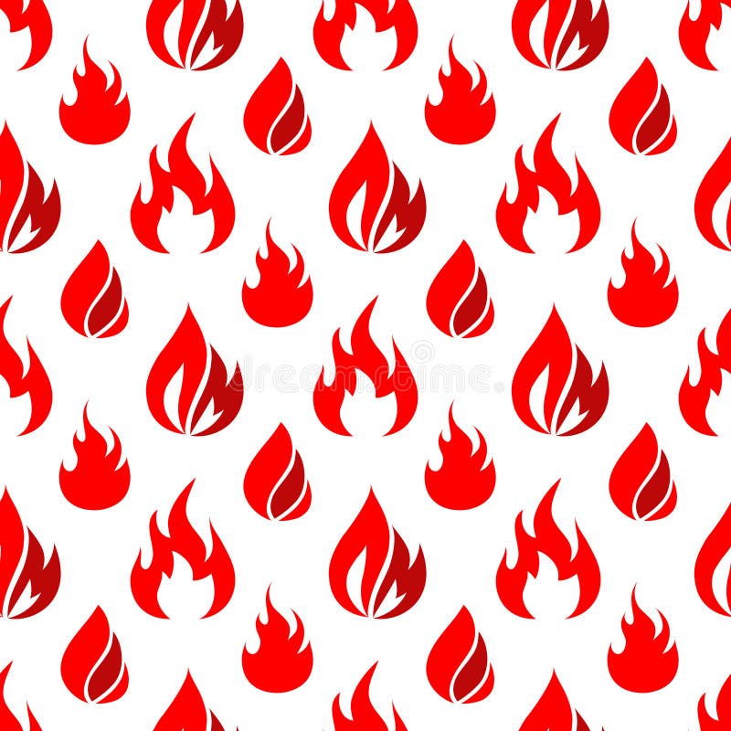 Red Fire Seamless Pattern Design - Flame Seamless Texture Stock Vector ...
