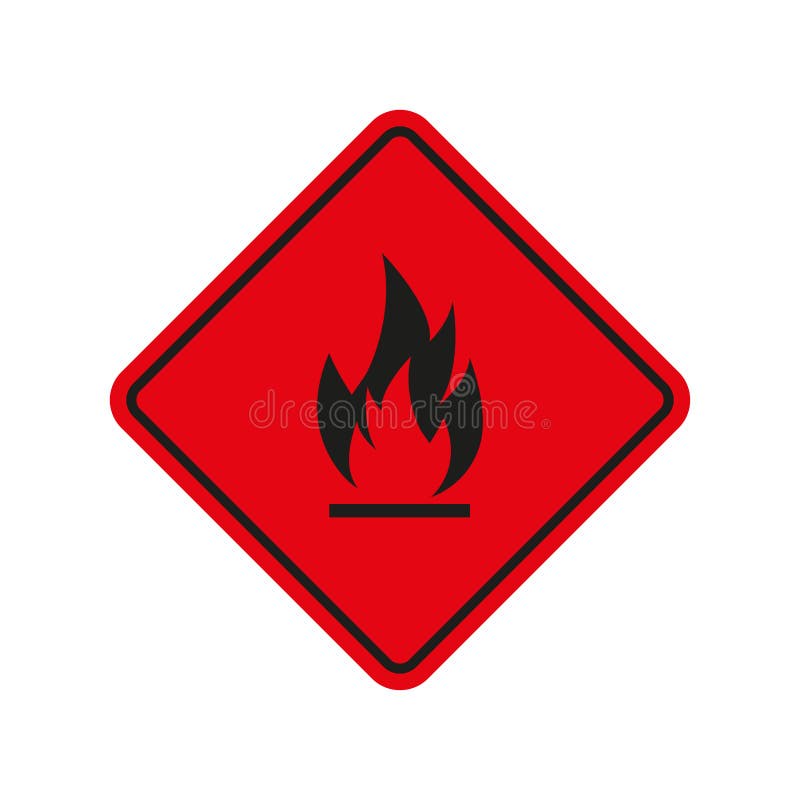 Red Fire Sign on White Vector Illustration Stock Vector - Illustration ...