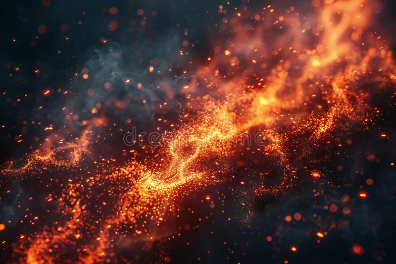 Red Fire Sparks Particles Isolated on a Black Background, Glowing ...