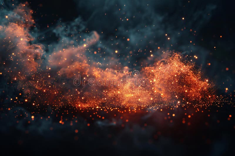 Red Fire Sparks Particles Isolated on a Black Background, Glowing ...