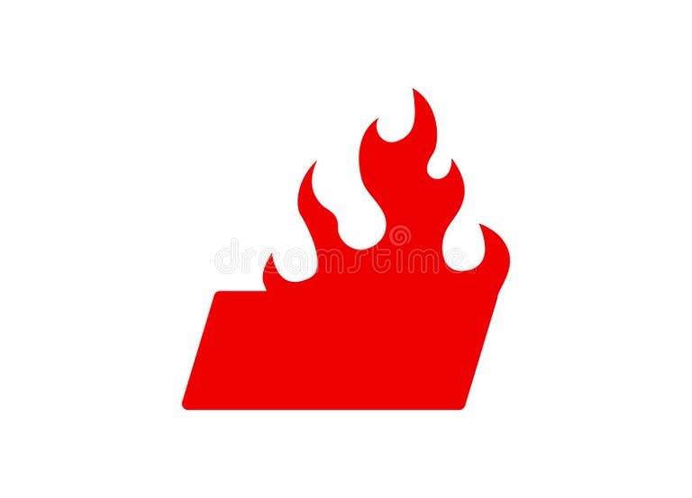 Red Fire Symbol Over Folder Represents Risk Alert or Important Data ...