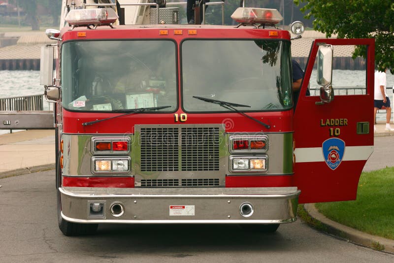 Red Fire Truck stock photo. Image of water, fast, rise - 227292