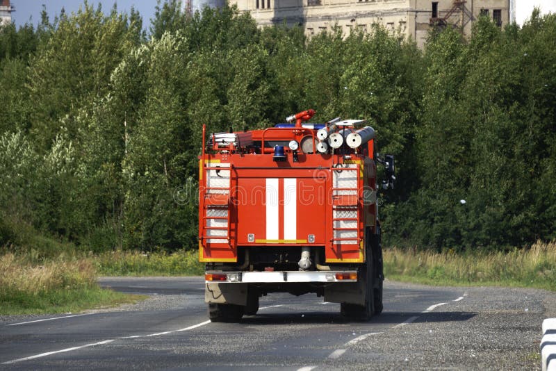 Red Fire Truck Rides at the Fire Stock Photo - Image of rescue, army ...