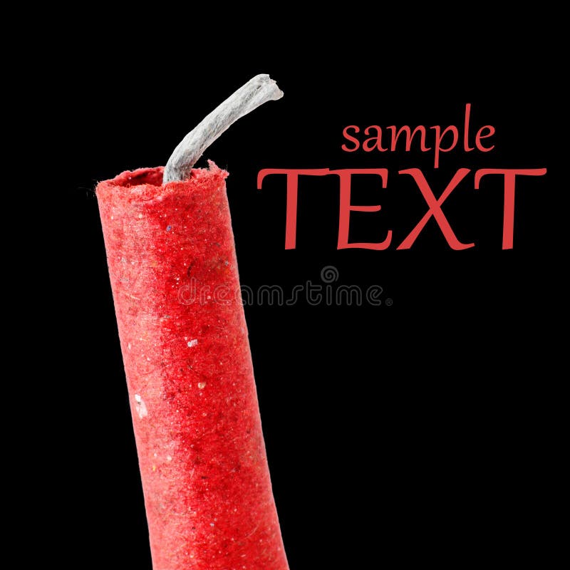 Red Firecracker Isolated on Black Stock Photo - Image of cracker ...