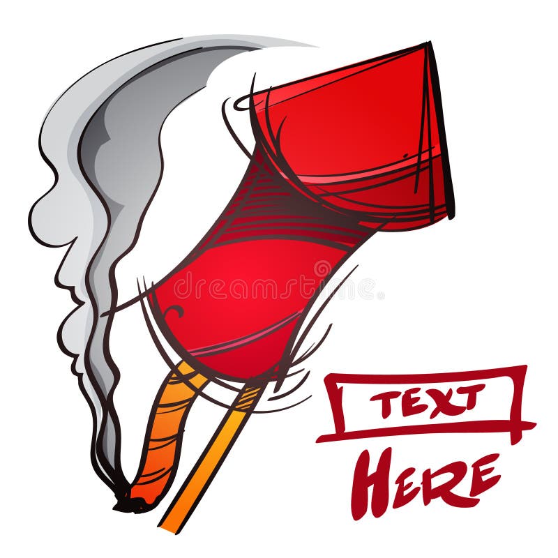 Red Firecracker Sketch of the Logo. Element for Infographics in the ...