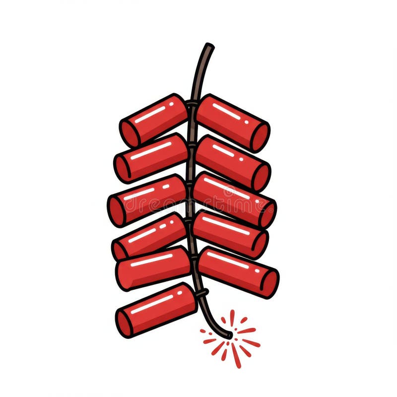 Red Firecrackers Illustration Pixel Art Design Stock Illustration ...