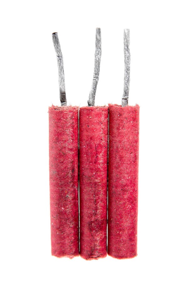 Firecrackers Isolated on White Background Stock Image - Image of ...