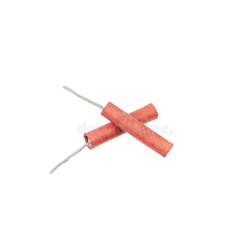 Firecrackers Isolated on White Background Stock Image - Image of ...