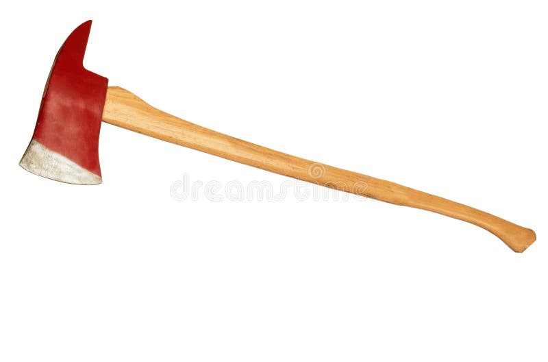 Red Firefighter Axe Isolated on White Stock Photo - Image of isolated ...