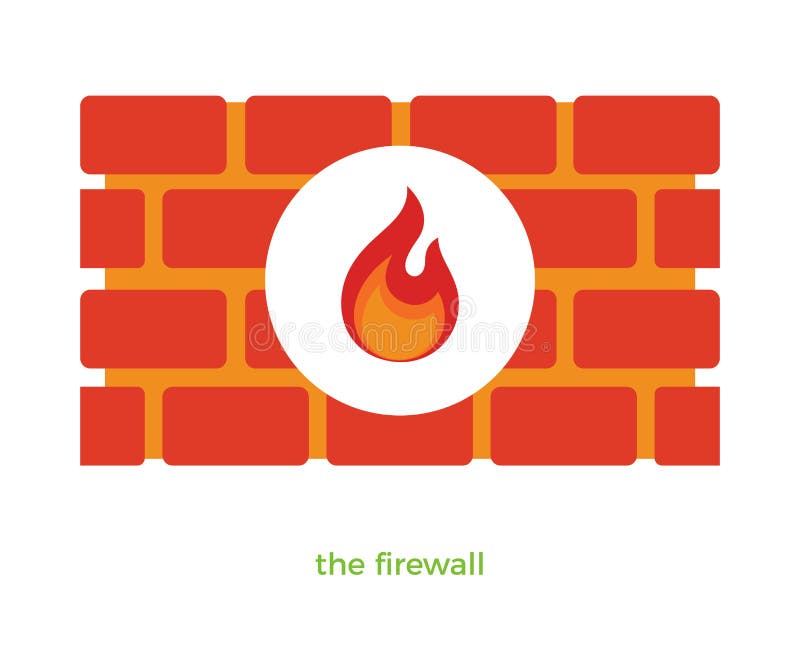 The Red Firewall. Isolated Vector Illustration Stock Illustration ...