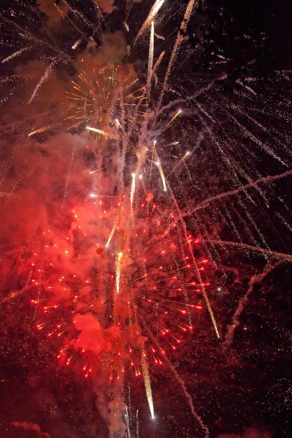 Red firework stock image. Image of explode, smoke, colors - 10363815