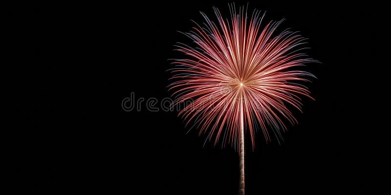 Red Firework Burst. Festive Explosion of Light on Black Background for ...