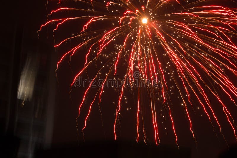 Red firework explosion stock photo. Image of background - 145785646