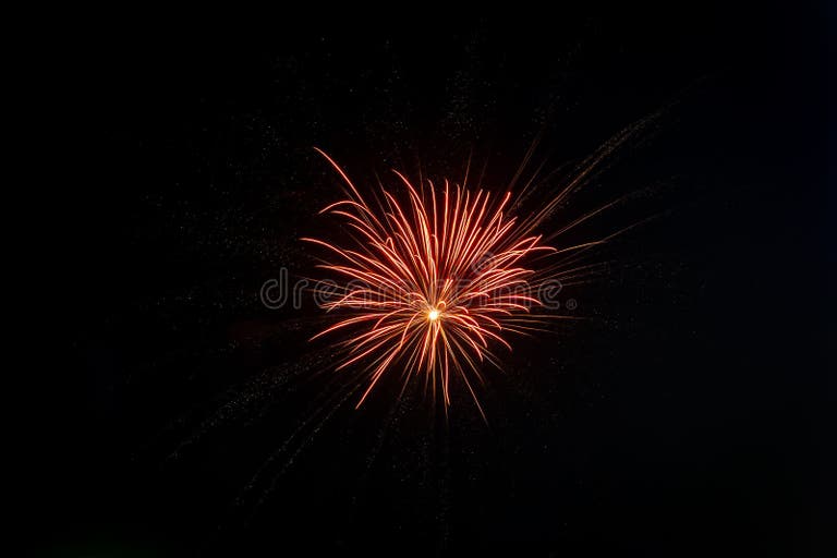 Red Firework Explosion on a Black Background Stock Photo - Image of ...