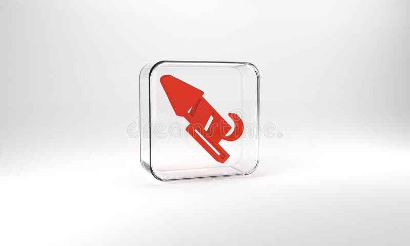 Red Firework Rocket Icon Isolated on Grey Background. Concept of Fun ...