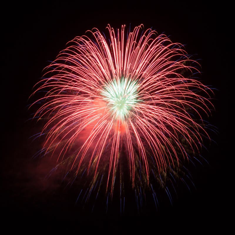 Red fireworks stock photo. Image of firework, night, happy - 28093856