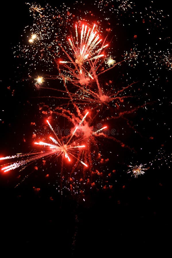 Red Fireworks stock photo. Image of beautiful, pyrotechnics - 38001744