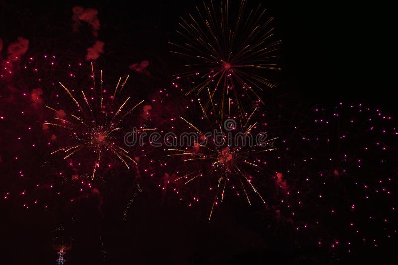 Red fireworks celebration stock image. Image of culture - 279070489