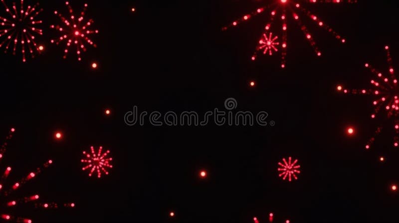 Red Fireworks Explode in a Night Sky Celebrating a Festive Event with ...