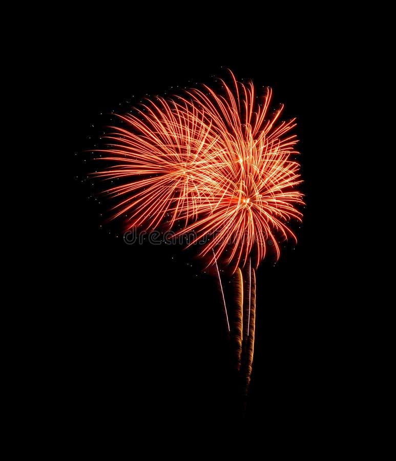 Red Fireworks Explosion on Black Sky Stock Image - Image of concept ...