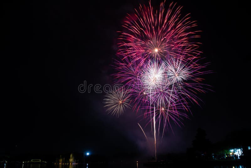 Red Fireworks stock photo. Image of july, golden, festival - 35765294